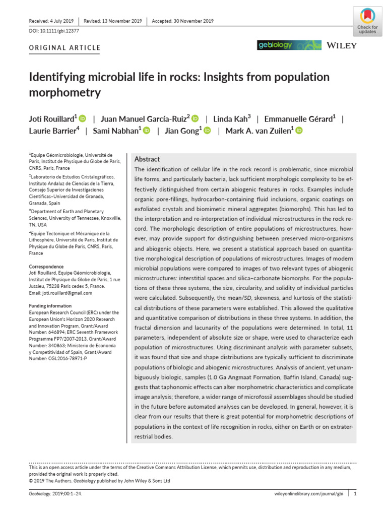 Identifying Microbial Life in Rocks Insi | PDF