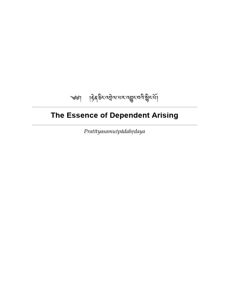 Toh981 - 84000 The Essence of Dependent Arising | PDF