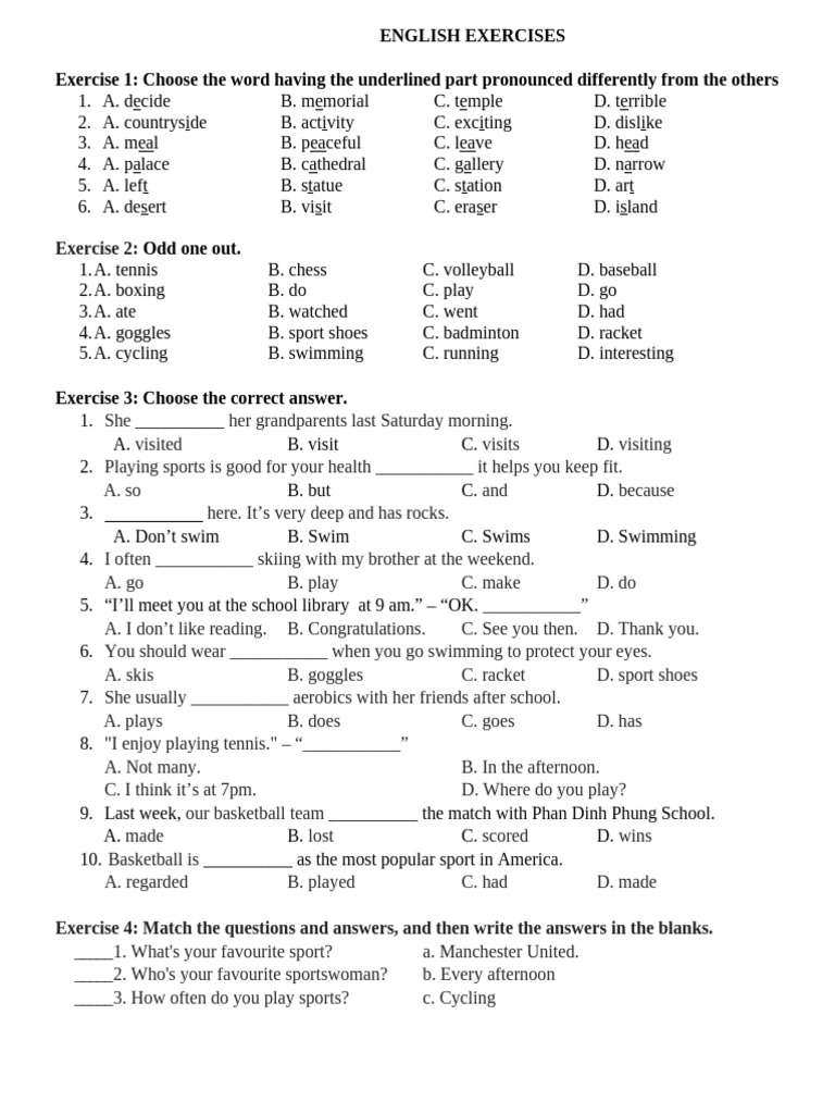 BT Anh 6 - Tuan 2 Thang 4 114202010 | PDF