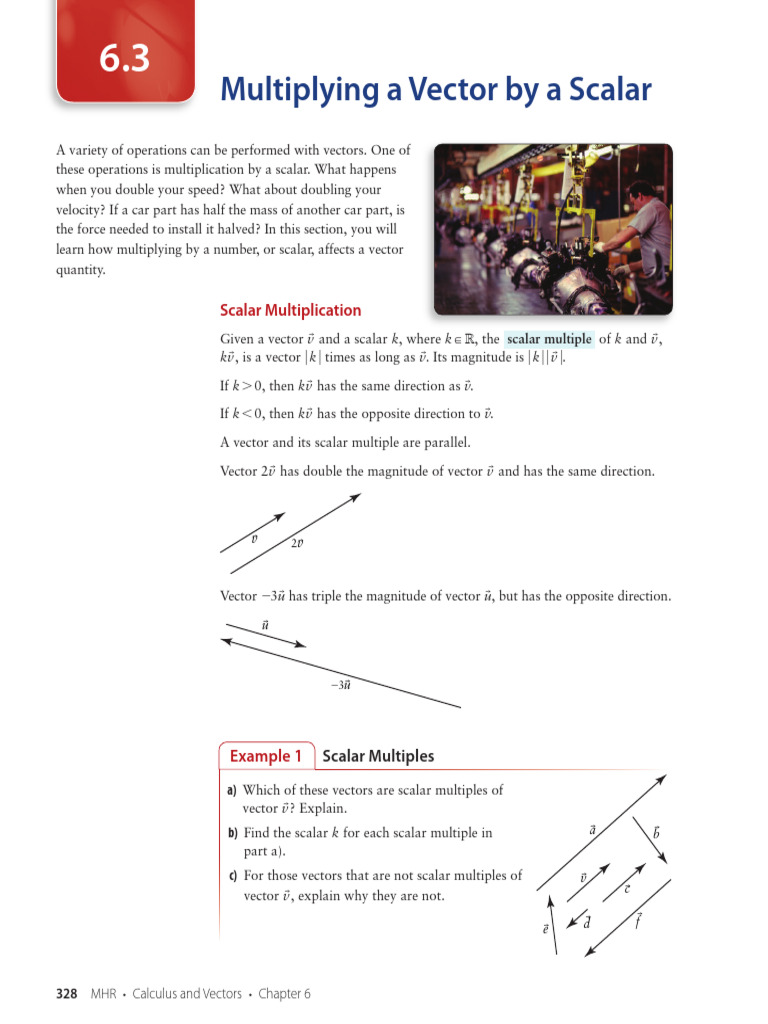 6 3 Multiplying A Vector by A Scalar | PDF