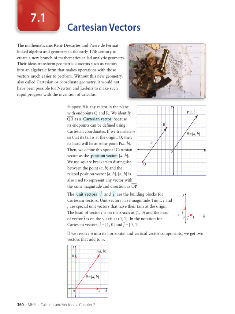 7 1 Cartesian Vectors | PDF