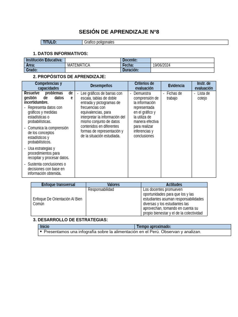 Sesión de Aprendizaje 3 | PDF