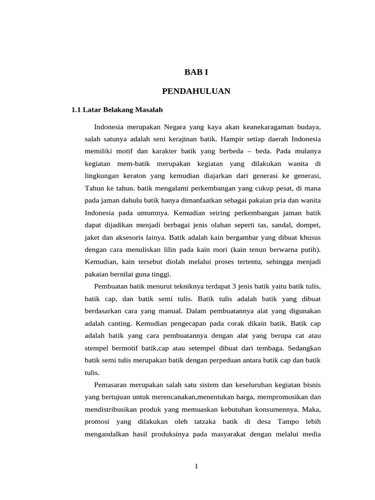 Contok Bab 1 Tentang Kti | PDF