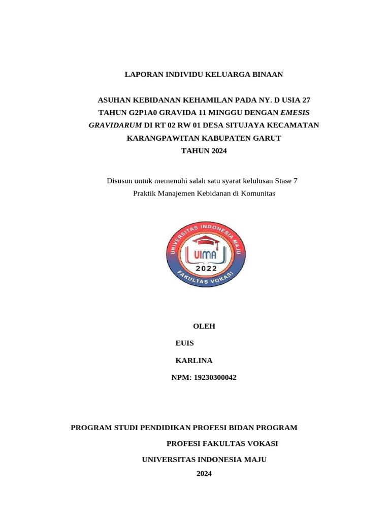Laporan Individu Keluarga Binaan - Euis Karlina | PDF