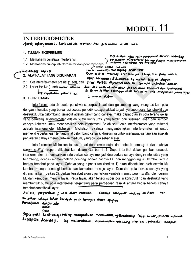 Modul 11 Interferometer 1 Februari 2024 (1) | PDF