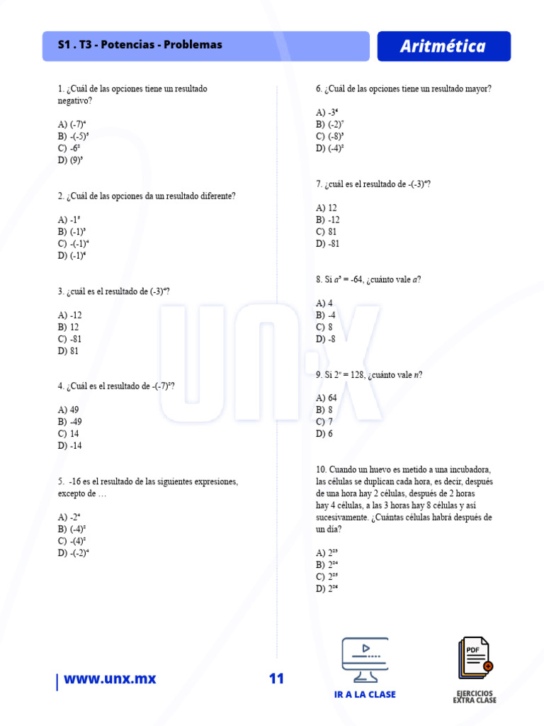 S1 T3 Potencias Problemas | PDF