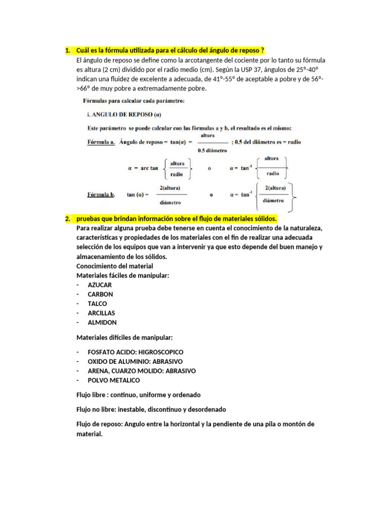 INFORME 1 SOLIDOS Mafe | PDF