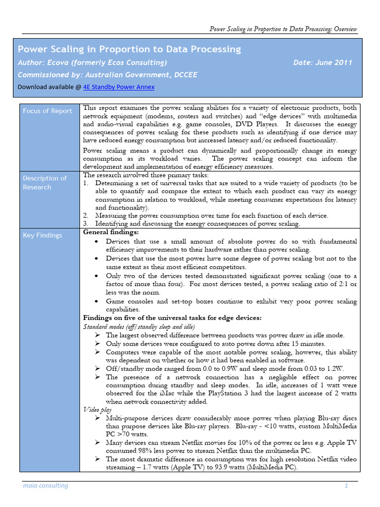 Overview - Power Scaling - Ecos - Final Edited | PDF