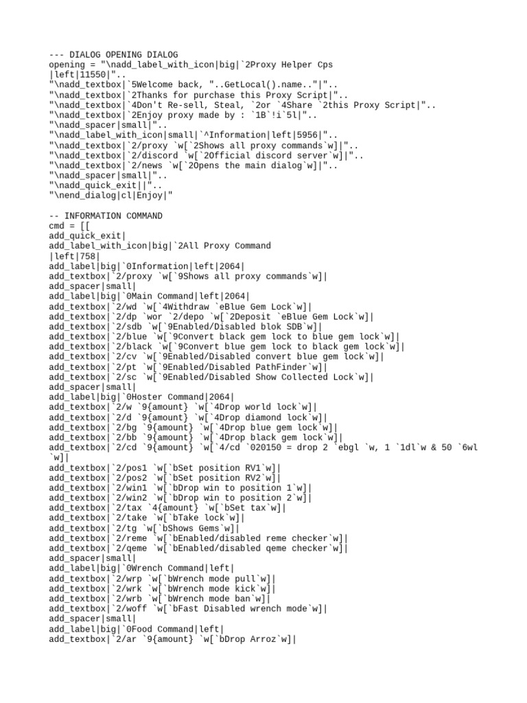 BILPROXY-1 Lua | PDF