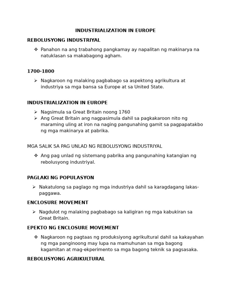 INDUSTRIALIZATION IN EUROPE Ena | PDF | Textile Industry | Industrial ...