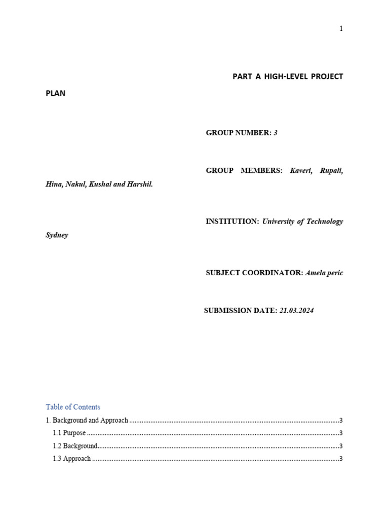 High Level Project Plan - Sample | PDF
