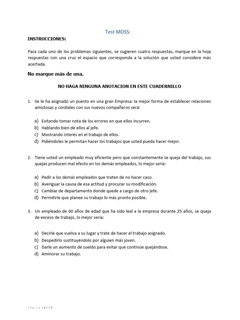 Test MOSS (1) | PDF