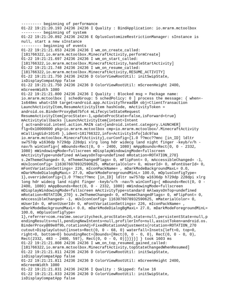 Toolbox Log Snapshot | PDF