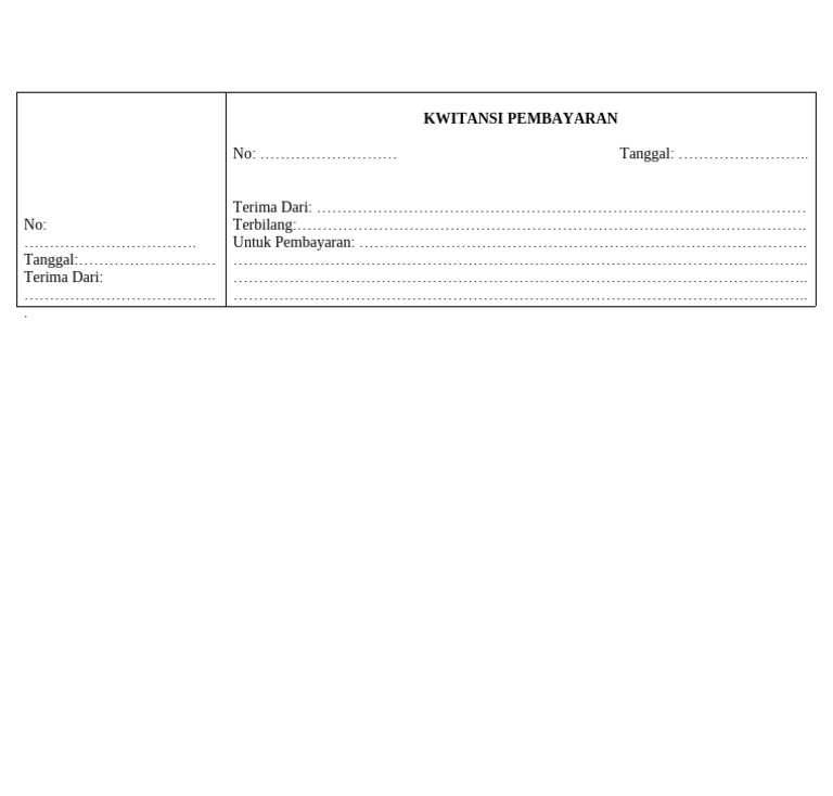 Format Kwitansi Terbaru | PDF