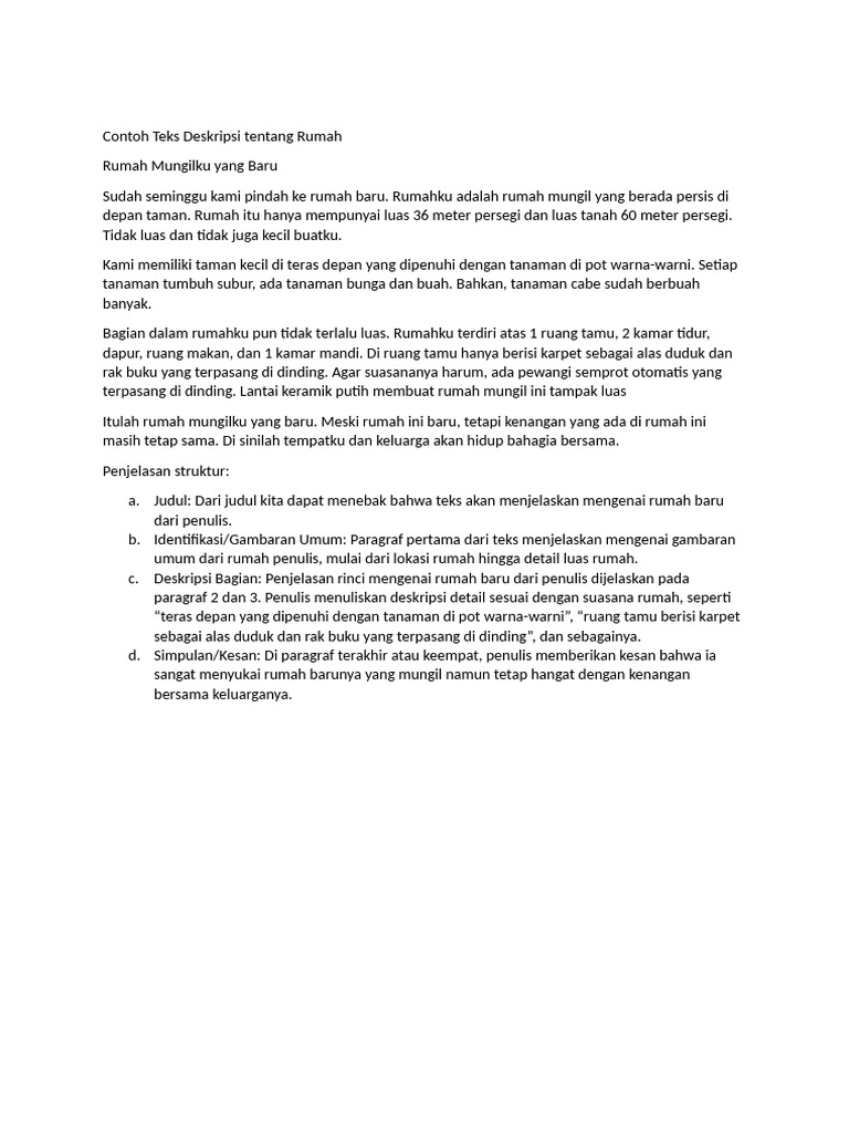 Contoh Teks Deskripsi | PDF