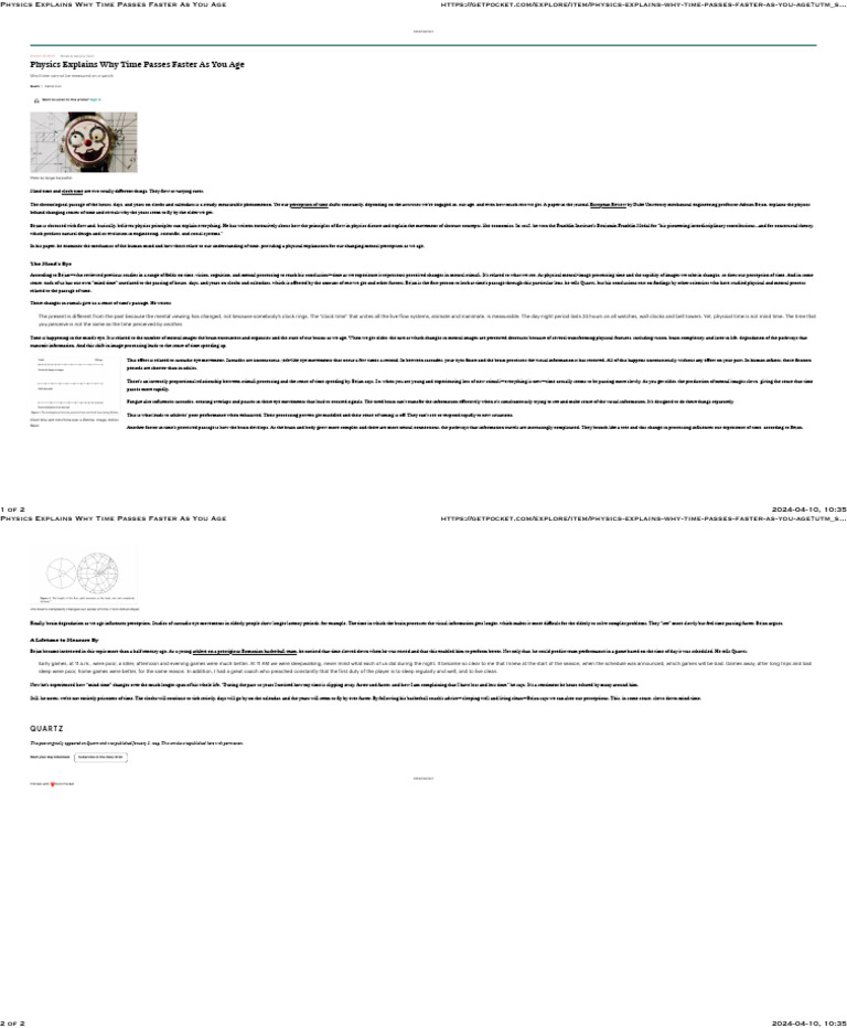 Why Time Feels Faster as We Age | PDF | Time | Science & Mathematics