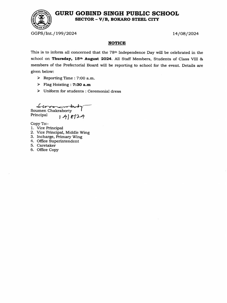 Notice - Independence Day | PDF