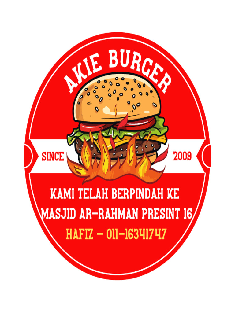 Red and White Modern Burger Logo | PDF