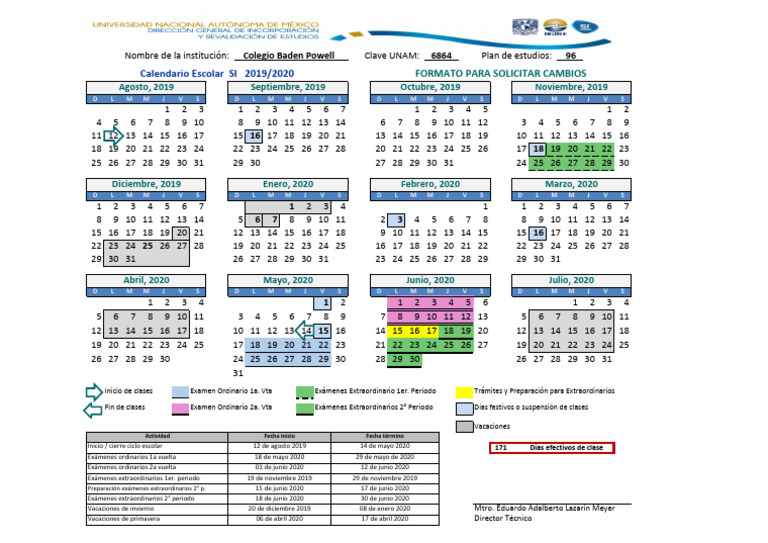 Calendario Escolar 2019 2020 Pdf