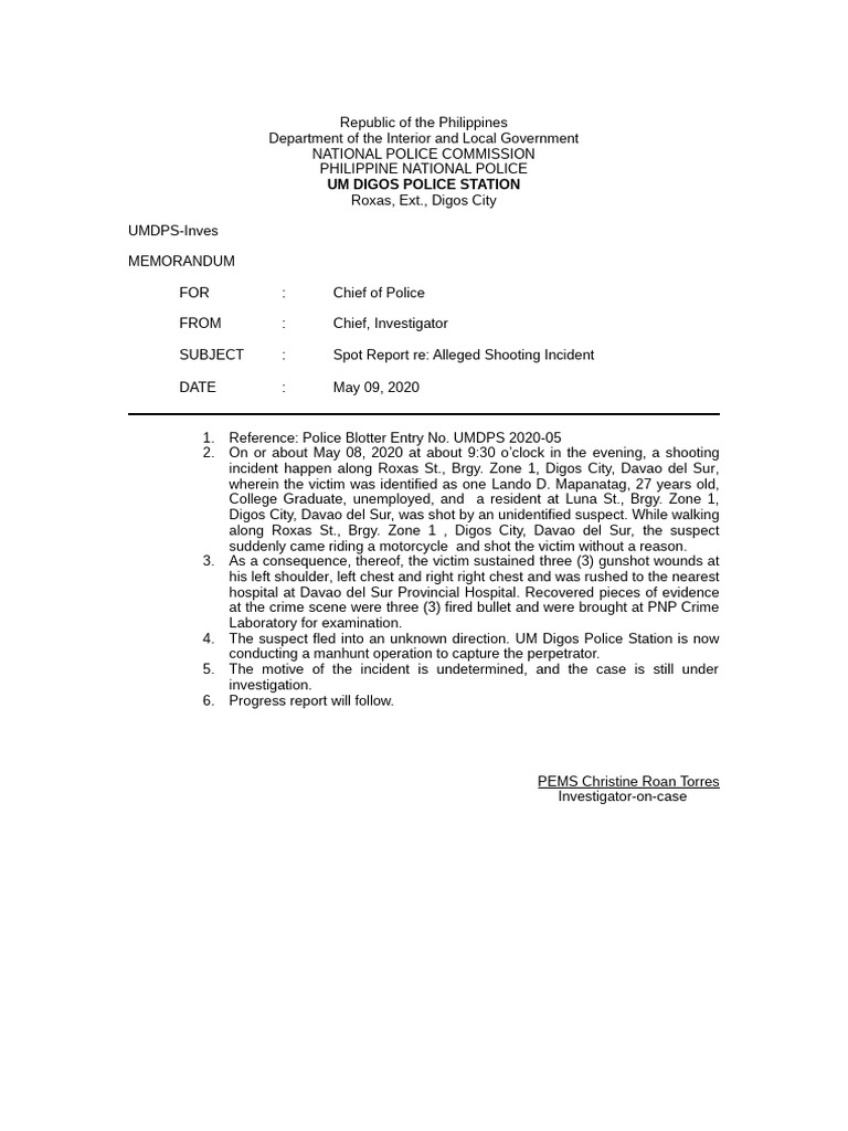 Spot Report | PDF