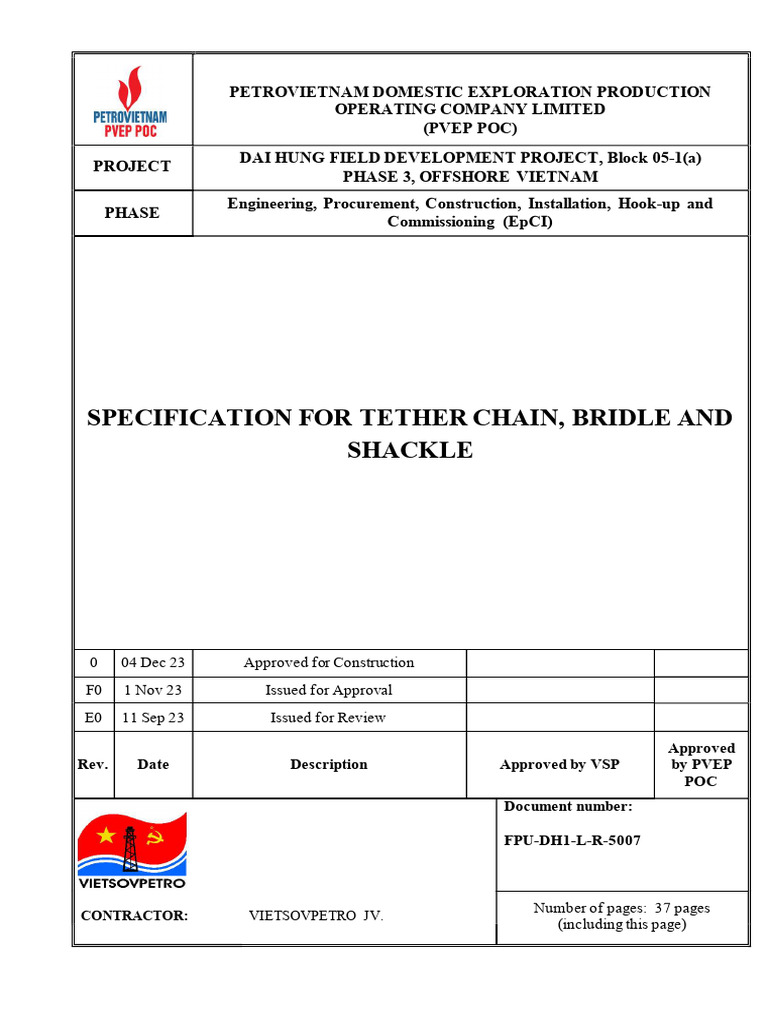FPU-DH1-L-R-5007 - 0 - Specification For Tether Chain (For Information ...