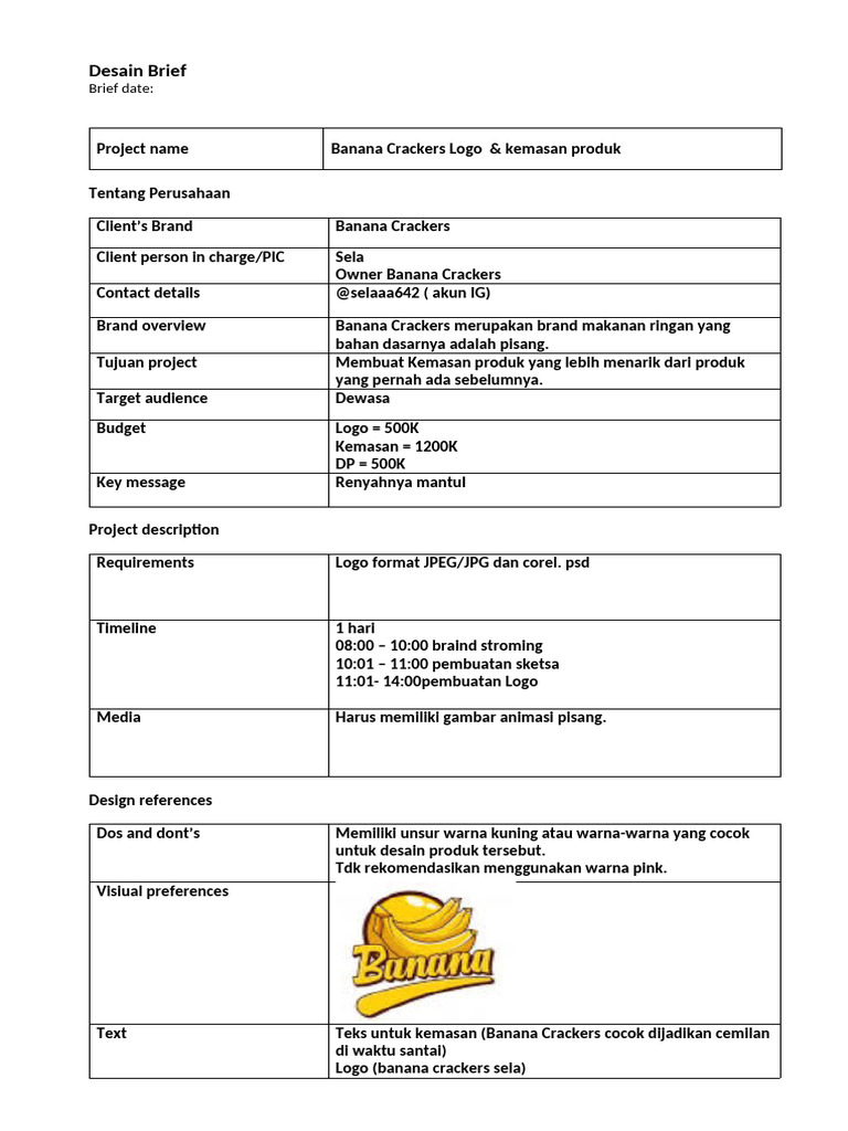Desain Brief Template | PDF