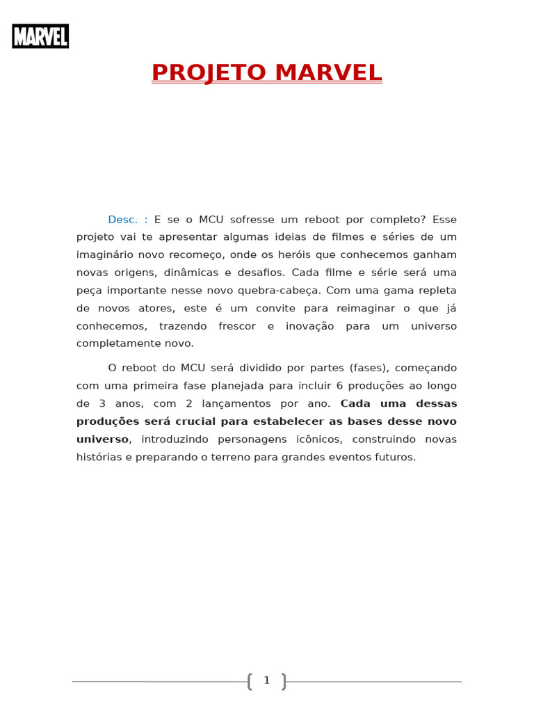 Projeto Marvel | PDF