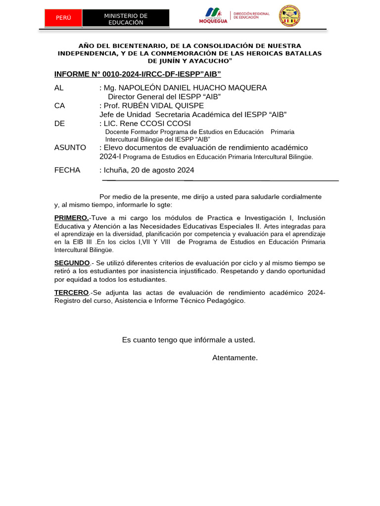 Infome de Notas | PDF Infome de Notas | PDF