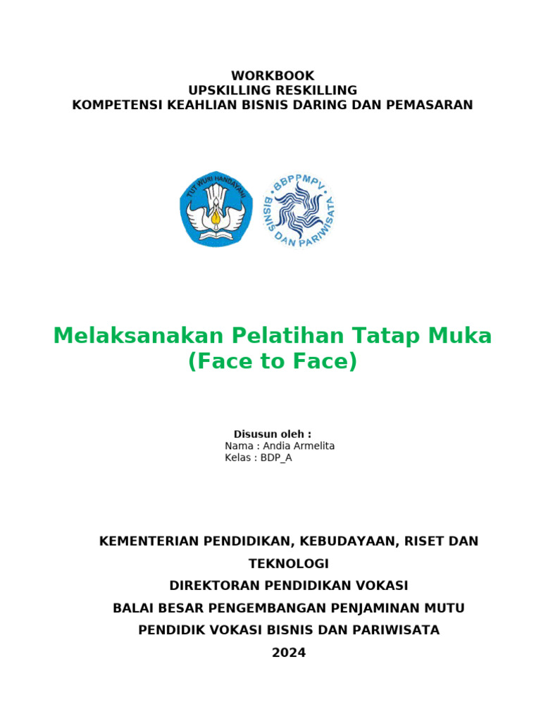 UK 4. Melaksanakan Pelatihan Tatap Muka (Face To Face) | PDF