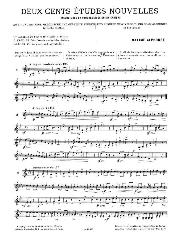 Maxime Alphonse Horn Etudes Book 1 | PDF