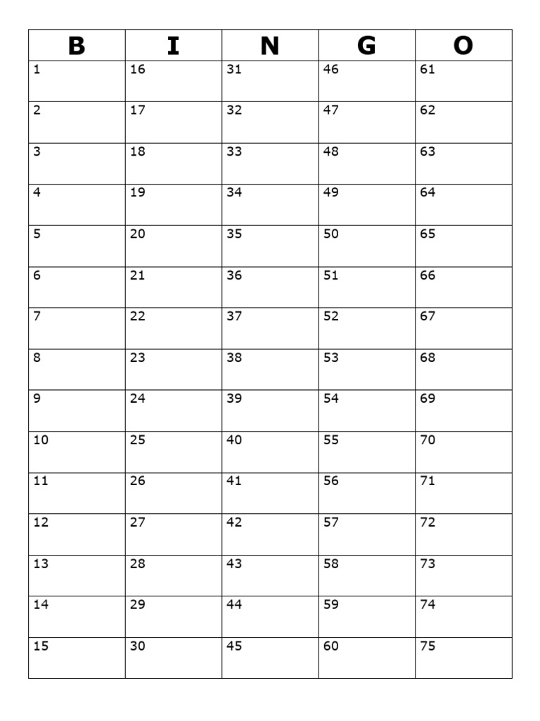 Bingo Tally Sheet Template | PDF