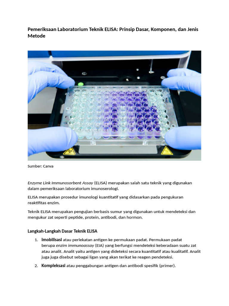 Pemeriksaan Laboratorium Teknik ELISA | PDF