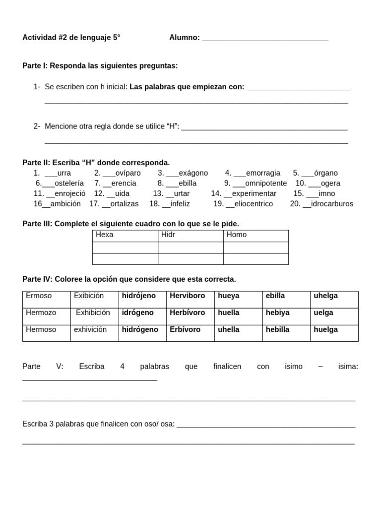ACTIVIDAD de Lenguaje 5 | PDF