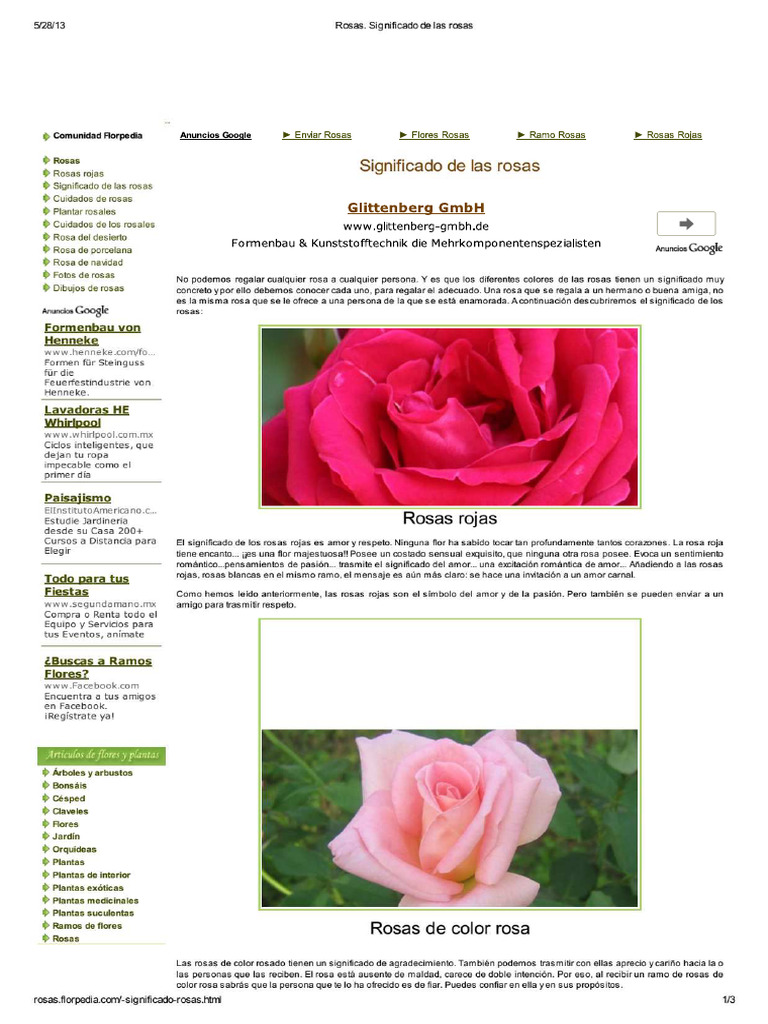 Rosas. Significado de Las Rosas | PDF