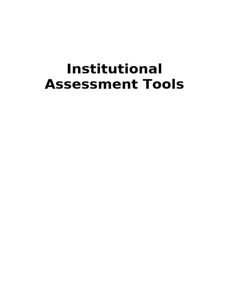 TM CSS 04 Institutional Assessment Tools | PDF