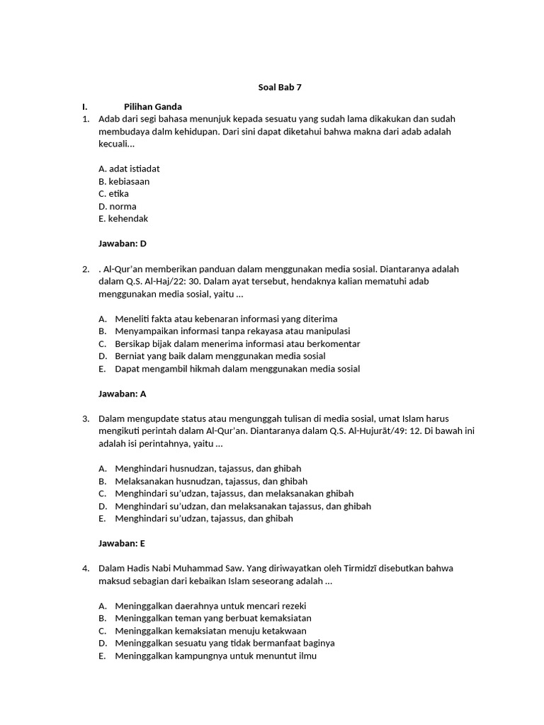 Soal Bab 8 Kelas IX | PDF