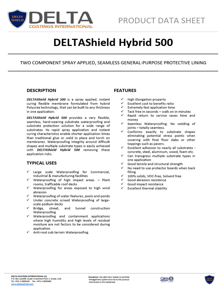 TDS DELTAShield Hybrid 500 | PDF