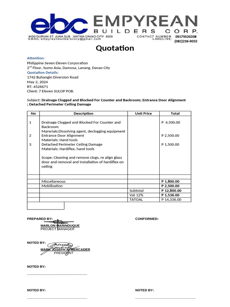 7 Eleven Sulop Branch 1 | PDF