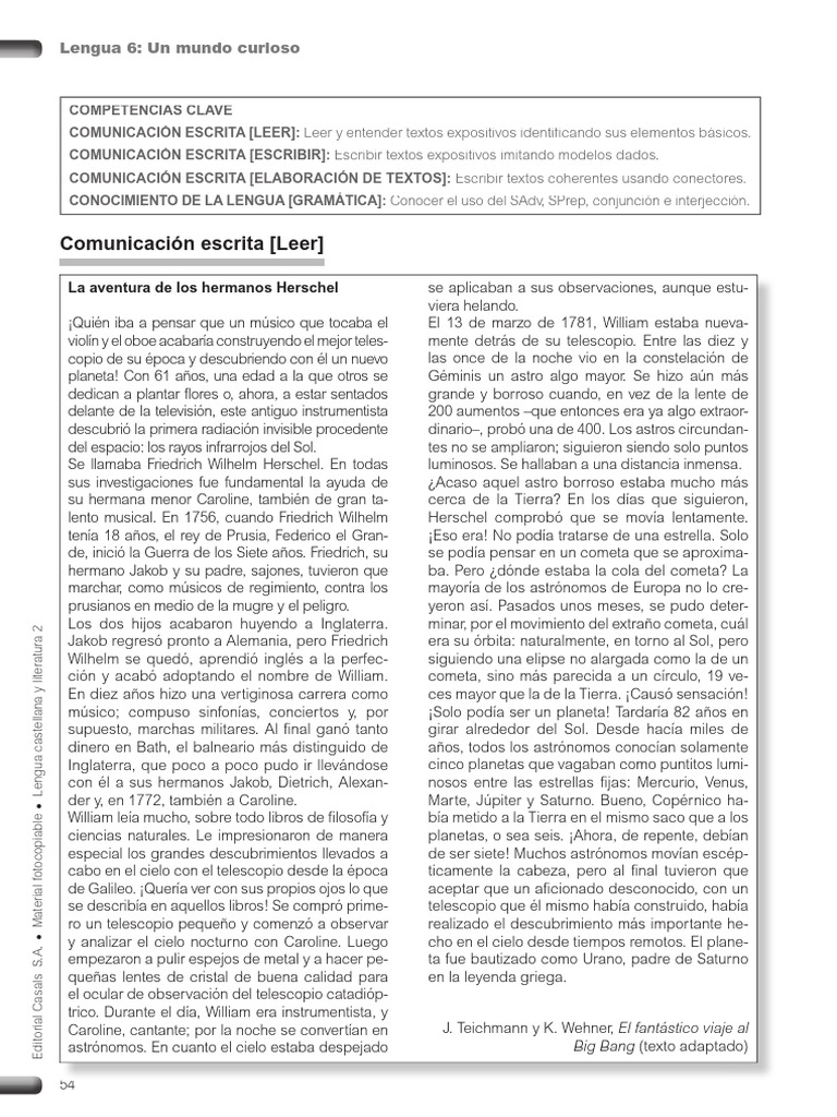 Aprende Lo Ba Sico Unidad 6 Lengua 0957259 | PDF