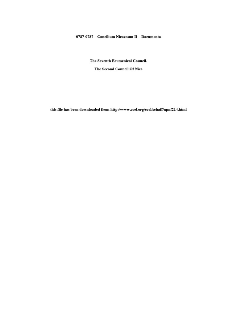 0787-0787, Concilium Nicaenum II, Documenta (Schaff), en | PDF