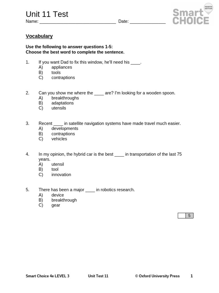 SC4e L3 Test U11 | PDF