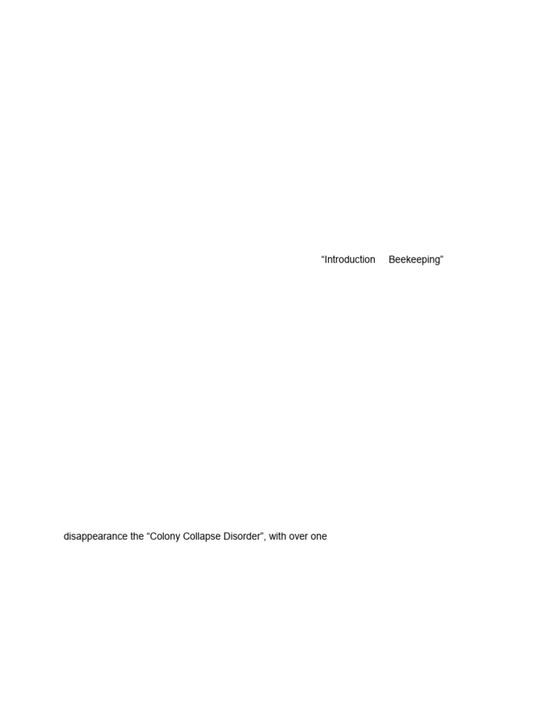 BEEKEEPING New Course Research Proposal Sample | PDF