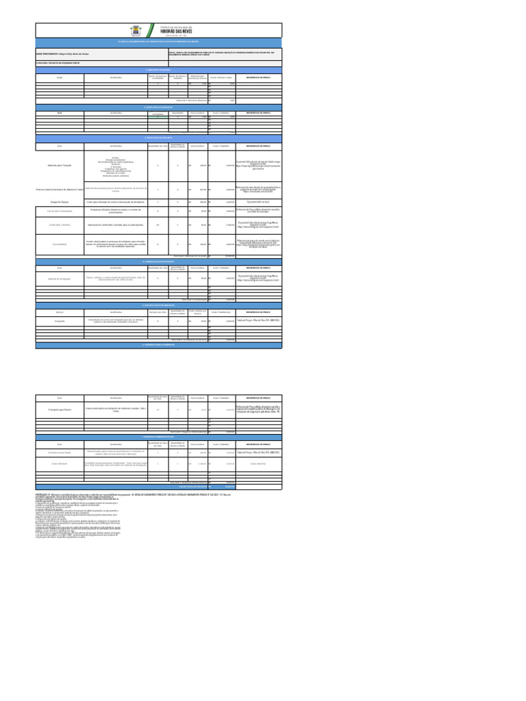 Planilha Modelo | PDF