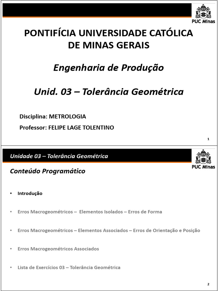 Puc Metrologia A03 Tolerancia Geometrica | PDF