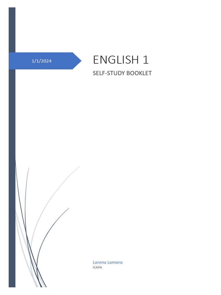 English 1 Self-Study Booklet | PDF