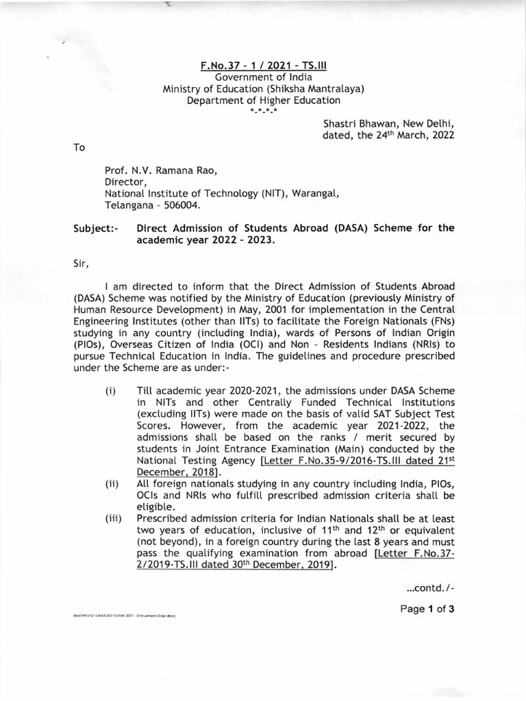 Nitw Notification | PDF | Higher Education | Science & Mathematics