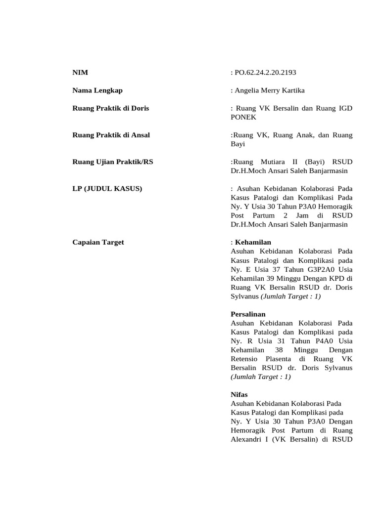 CAPAIAN TARGET MK. KOLAB (Angelia) | PDF