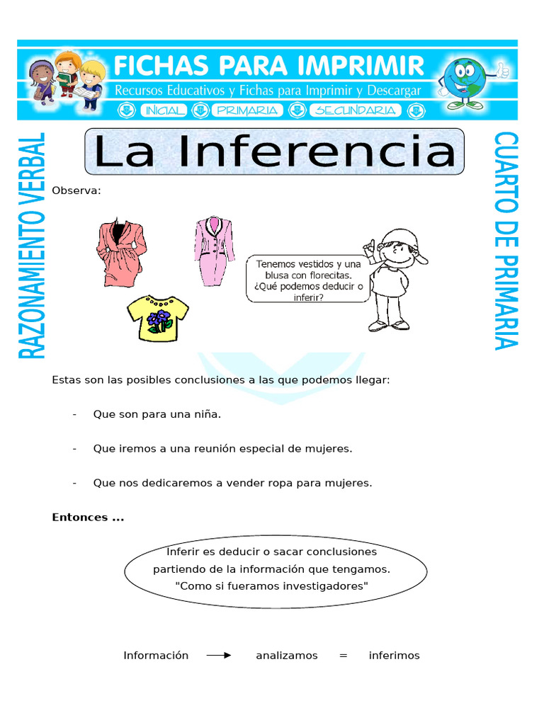 Inferencias y Razonamiento Verbal 4º Primaria | PDF | Inferencia ...