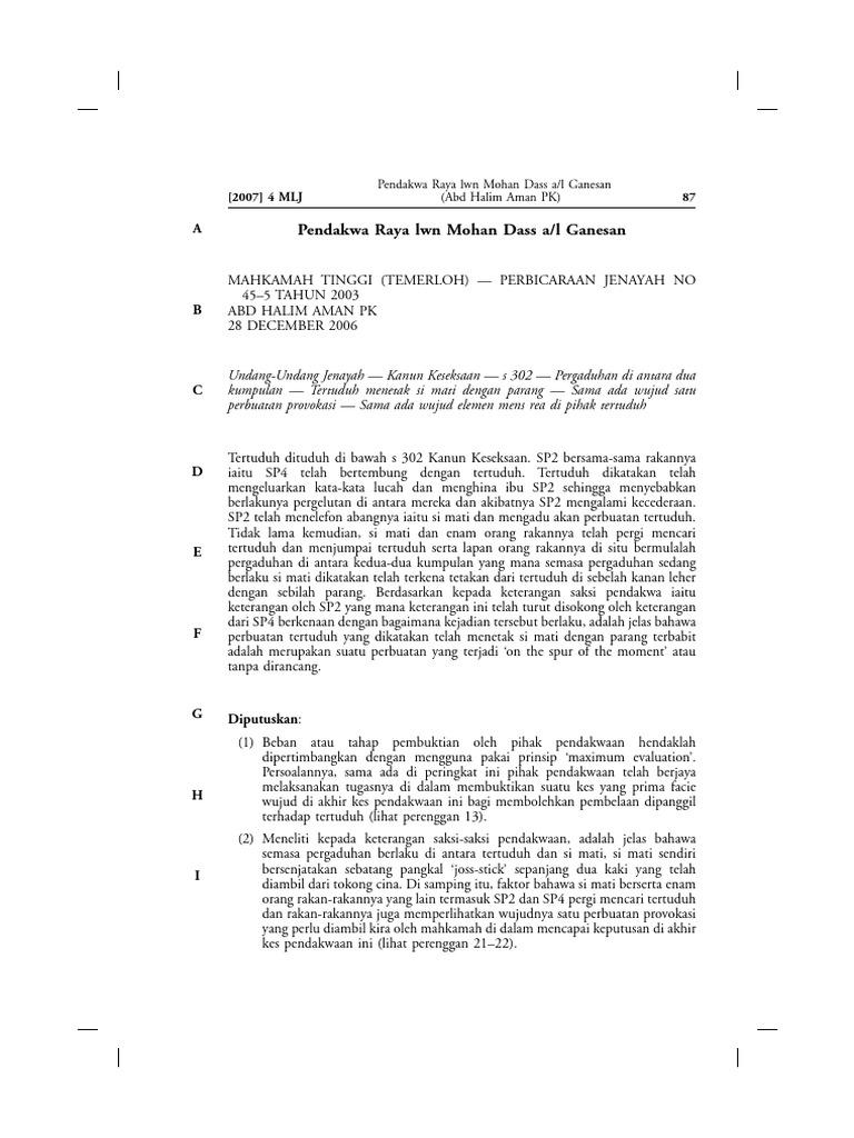 Pendakwa Raya LWN Mohan Dass Al Ganesan 2 | PDF