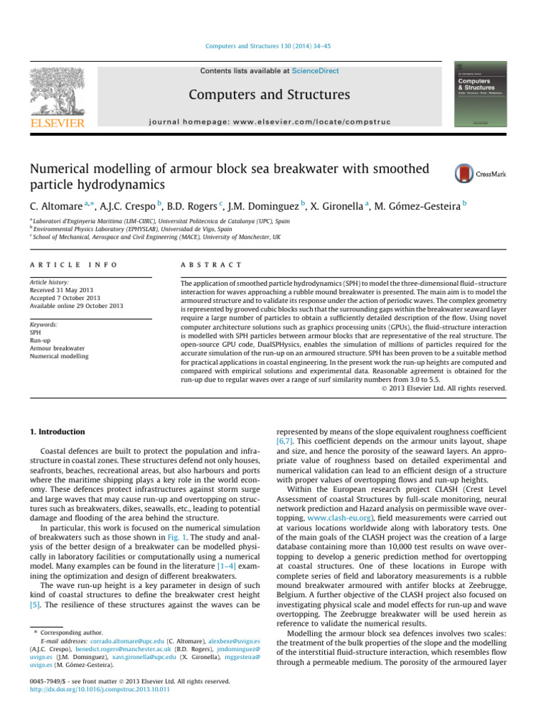 Altomare - 2014 - Numerical Modelling of Armour Block Sea Breakwater ...